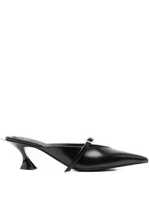MUGLER 70mm Pointed-toe Ribbon Mules