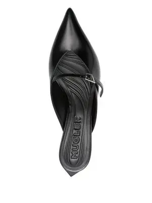 MUGLER 70mm Pointed-toe Ribbon Mules