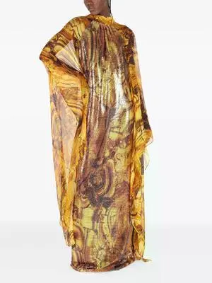 Roberto Cavalli Amber-print Sequin-embellished Maxi Dress