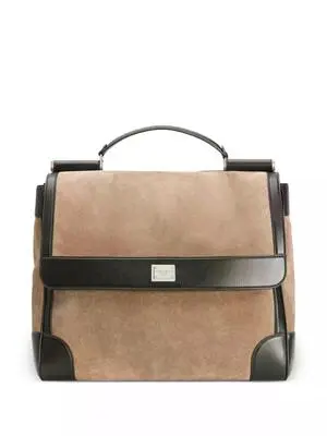 Dolce & Gabbana Sicily Suede And Leather Structured Shoulder Bag