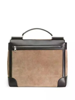 Dolce & Gabbana Sicily Suede And Leather Structured Shoulder Bag