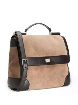 Dolce & Gabbana Sicily Suede And Leather Structured Shoulder Bag