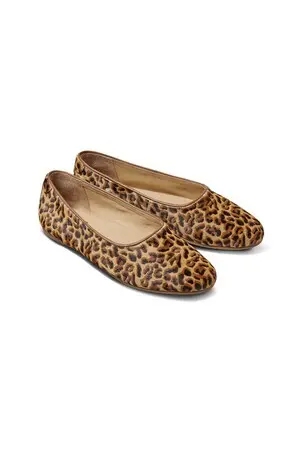 Beek Swiftlet Leopard-print Calf Hair Ballerinas - Gold
