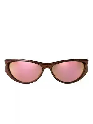 DIESEL® Speckled Geometric-frame Sunglasses - Brown