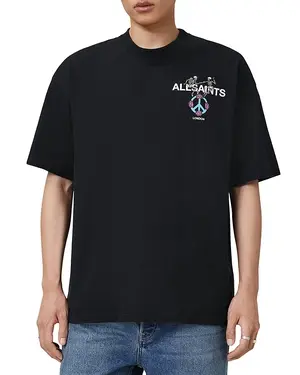 ALLSAINTS Oversized Reincarnate Logo Graphic Tee - Washed Black