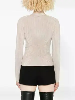 MUGLER Ribbed Zip-front Sweater