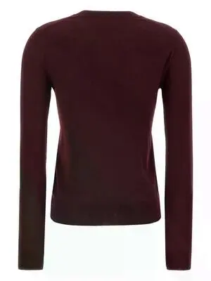 Saint Laurent Plunge-neck Cuffed-sleeve Sweater - Red