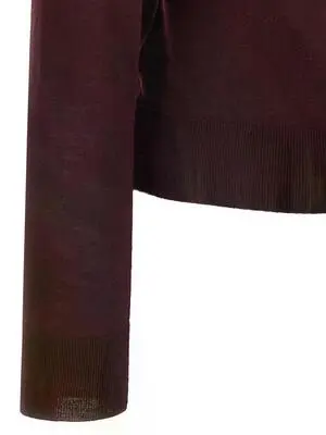 Saint Laurent Plunge-neck Cuffed-sleeve Sweater - Red