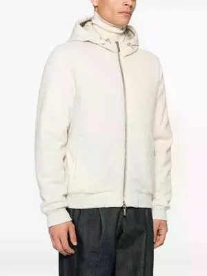 MOORER Zip-up Hooded Jacket - Neutrals