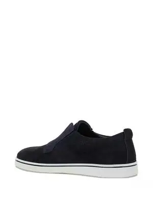 FERRAGAMO Textured Leather Slip-on Shoes - Blue