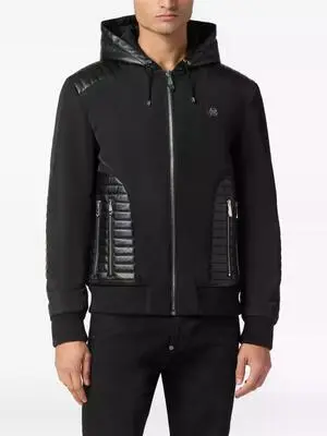 Philipp Plein Hooded Leather-insert Jacket