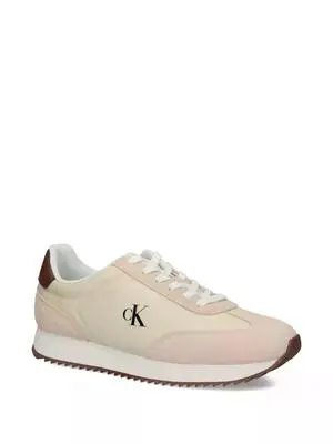 Calvin Klein Logo Suede Sneakers - Neutrals