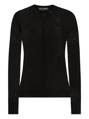 Dolce & Gabbana Lace Panel Cardigan - Black