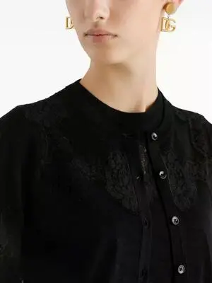 Dolce & Gabbana Lace Panel Cardigan - Black