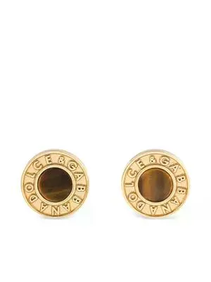 Dolce & Gabbana Logo-engraved Stud Earrings - Gold