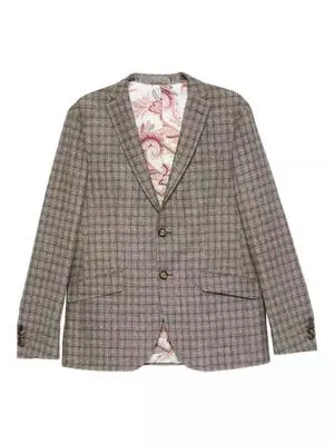 Etro Checked Paisley-lined Blazer - Neutrals