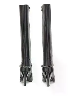 Pinko 90mm Chain-embellished Leather Boots