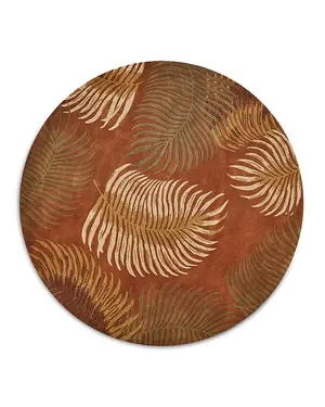 Kas Havana Fern View Round Area Rug, 7'6 X 7'6 - Rust