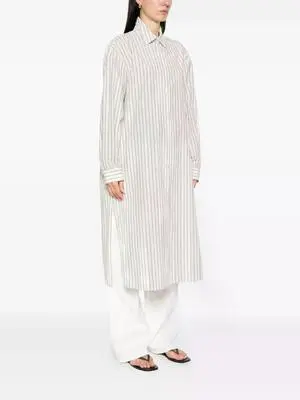 THE ROW Chihiro Striped Shirt Dress - Neutrals