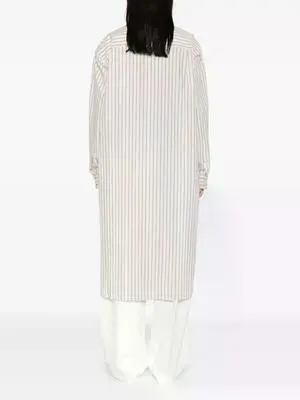 THE ROW Chihiro Striped Shirt Dress - Neutrals