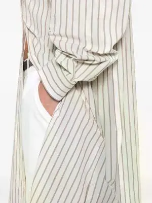 THE ROW Chihiro Striped Shirt Dress - Neutrals