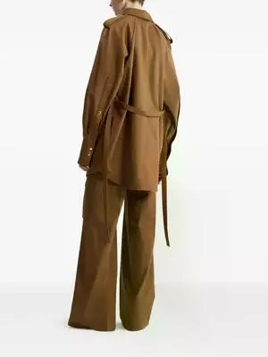 PATOU Belted Shirt - Brown