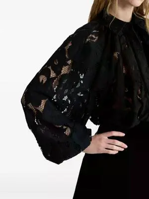 Patou Balloon-sleeve Lace Blouse