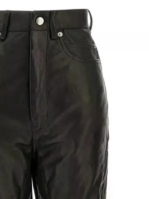 Rick Owens Bolan Banana High-waisted Leather Trousers - Black