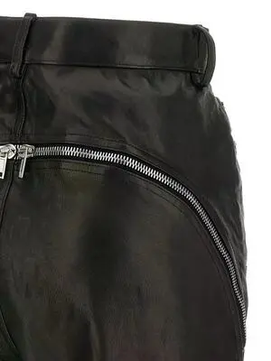 Rick Owens Bolan Banana High-waisted Leather Trousers - Black