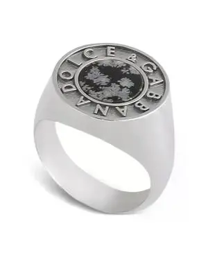 Dolce & Gabbana Stone-detail Logo Ring