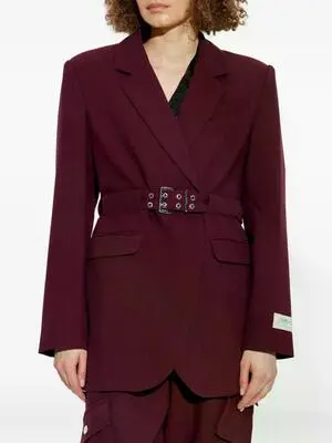 GANNI Belted-waist Blazer - Red