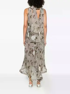 P.a.r.o.s.h Floral-print Pleated Dress