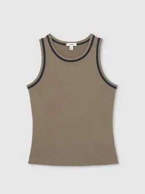 REISS Stretch-cotton Jersey Tipped Vest