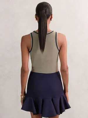 REISS Stretch-cotton Jersey Tipped Vest