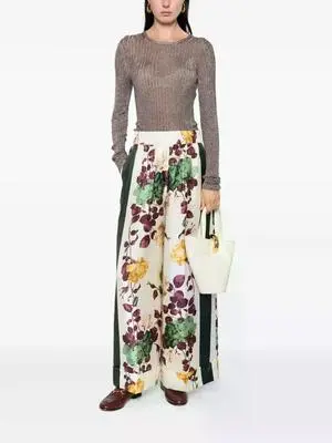 P.a.r.o.s.h Floral-print Wide Leg Trousers