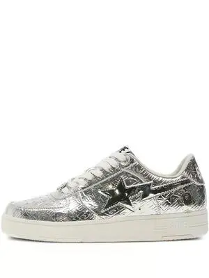 A BATHING APE Sta Metallic Sneakers - Grey