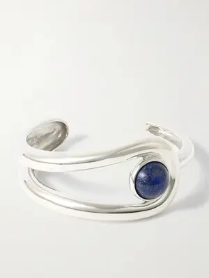Agmes Becky Recycled Sterling Lapis Lazuli Cuff - Silver
