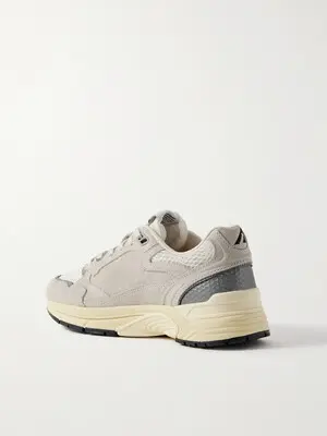 AUTRY Hyperway Metallic Leather-trimmed Sneakers - Gray
