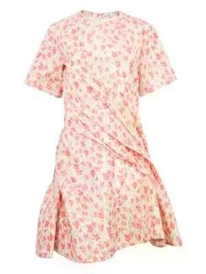 Loewe Twisted Floral-print Mini Dress - Pink