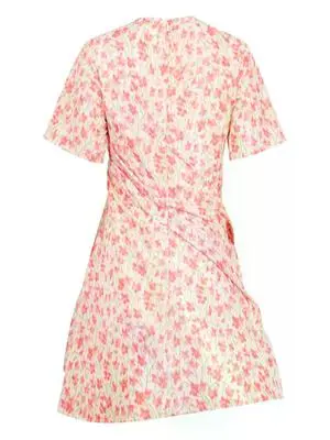 Loewe Twisted Floral-print Mini Dress - Pink