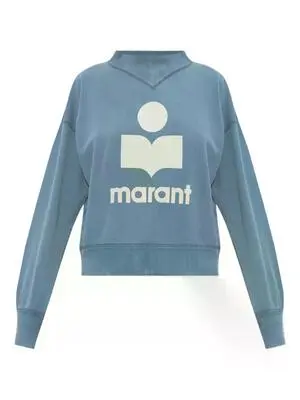 MARANT ETOILE Logo-print Cotton-blend Sweatshirt - Blue