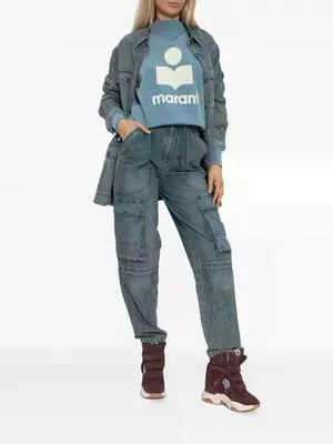 MARANT ETOILE Logo-print Cotton-blend Sweatshirt - Blue