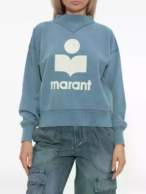 MARANT ETOILE Logo-print Cotton-blend Sweatshirt - Blue