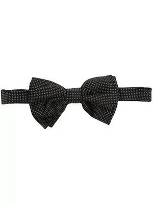 Tagliatore Polka-dot Print Silk Tie - Black