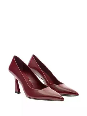 STUART WEITZMAN 85mm Vinnie Pointed-toe Patent-leather Pumps - Red