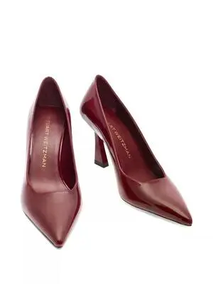 STUART WEITZMAN 85mm Vinnie Pointed-toe Patent-leather Pumps - Red