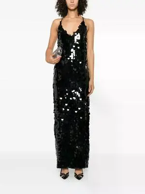 P.a.r.o.s.h Sequin Spaghetti-strap Maxi Dress
