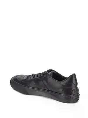 TOD'S Debossed Logo Leather Sneakers - Black