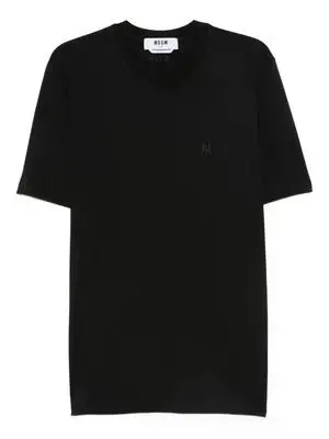MSGM Logo-embroidered Cotton T-shirt