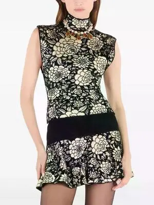 Roberto Cavalli Floral-motif High-neck Top